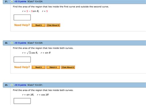 Find The Area Of The Region That Lies Inside The Chegg Com