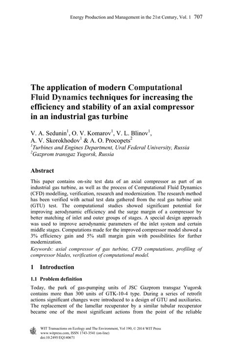 Pdf The Application Of Modern Computational Fluid Dynamics Techniques For Increasing The