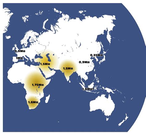 Map Showing The Oldest Evidence For The Emergence Of