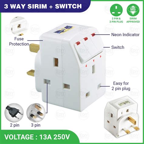 Universal Outlet Adaport T Way Multi Adaptor 3 Pin USB Wall Extension Plug Trailing Socket