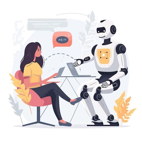 Premium Vector Humanrobot Interaction