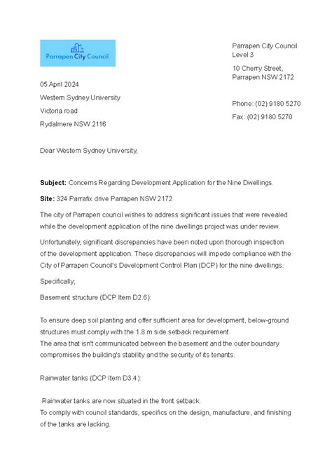 Construction Letter Wsu April Western Sydney University Victoria Road Rydalmere NSW