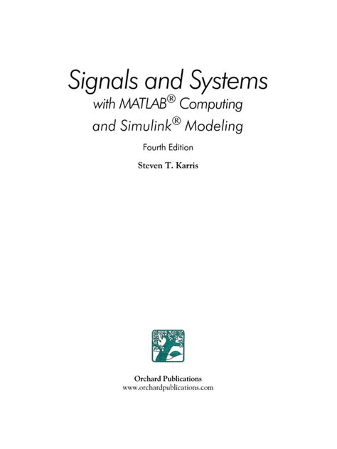 Signals And Systems With Matlab Computing And Simulink Modeling Pdf Free Download