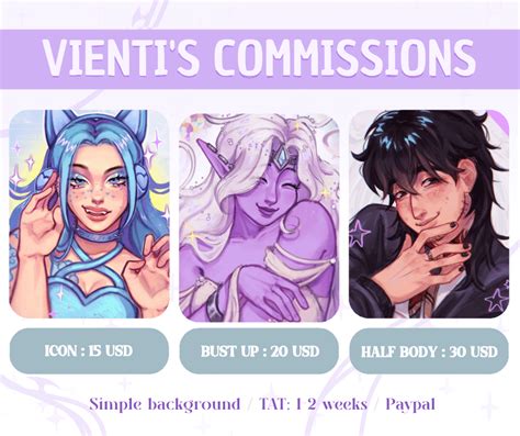 [for Hire] Hii Im Opening My Comms Feel Free To Dm If Youre Interested R Commissions
