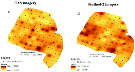 Spatial Soc Distribution Maps Based On Prediction Using Various Sensors Download Scientific