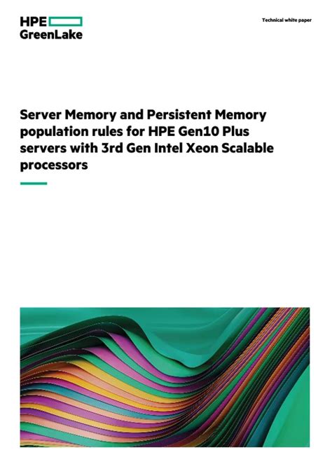 server memory and persistent memory population rules for hpe gen10 plus