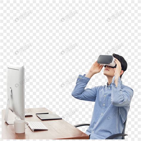 집에서 Vr 장치를 사용하는 남자 Png 일러스트 무료 다운로드 Lovepik