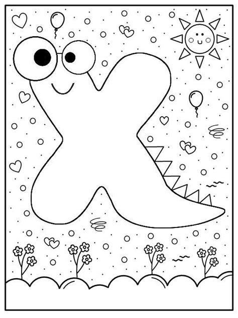 문자 X 색칠 페이지