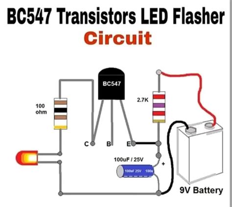 Bc547 Transistors Led Flasher Circuit Pcb Hero