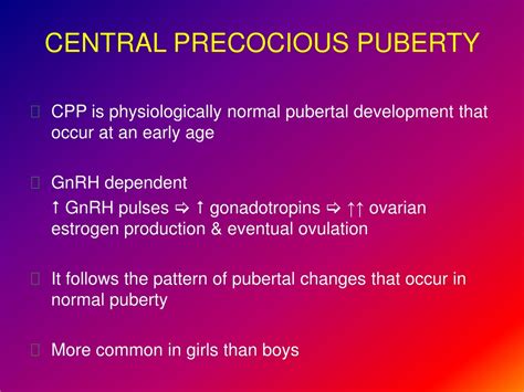 Ppt Abnormalities Of Puberty Precocious Puberty Overview Powerpoint