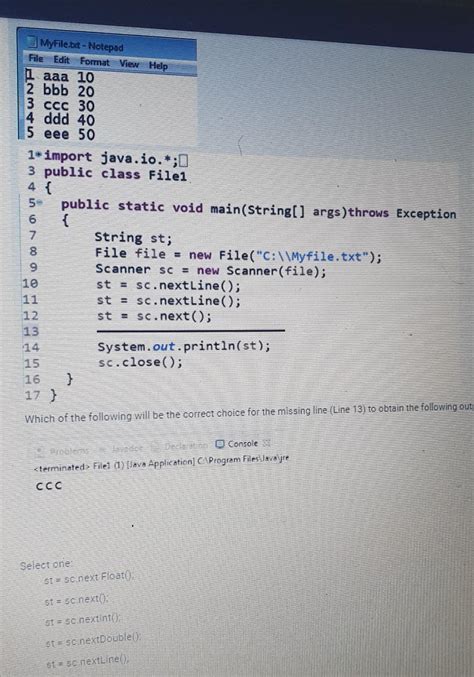 Solved Myfileat Notepad File Edit Format View Help I Aaa