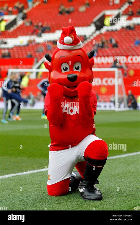 Manchester United Mascot Fred The Red Entertains Fans Before Kick Off