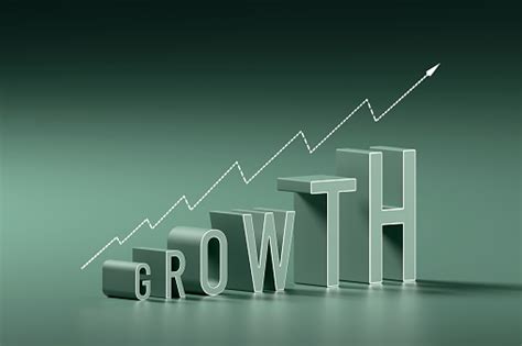 그라디언트 에메랄드 배경에 단어 성장으로 만든 계단 형태의 크리 에이 티브 다이어그램 성공 성장 및 목표 달성의 개념 3d 일러스트 복사 공간 3차원 형태에 대한 스톡 사진