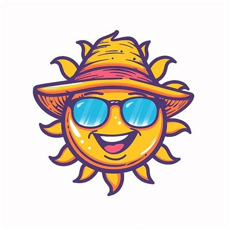 Smiling Sun Vector Illustration Premium Ai Generated Image