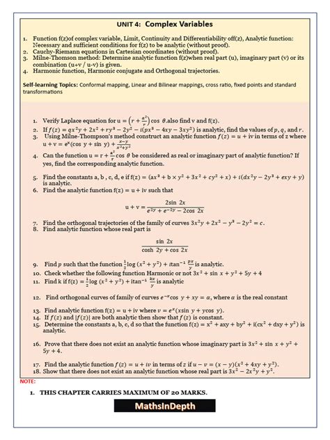 Complex Variable Pdf Mathematical Concepts Calculus