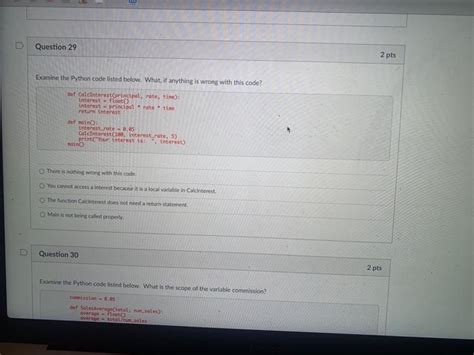 Solved Question 29 2 Pts Examine The Python Code Listed