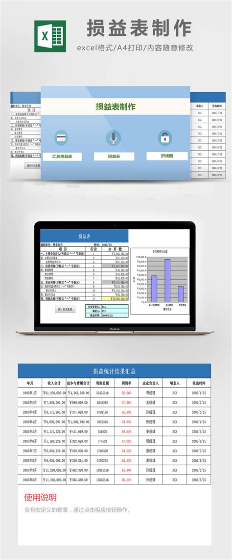 損益表製作excel模板 Xlsx Excel模板素材免費下載 Pikbest