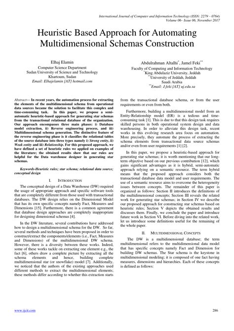 pdf heuristic based approach for automating multidimensional schemas