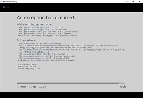 Im Sorry But An Uncaught Exception Occurred · Issue 4651 · Monika After Storymonikamoddev