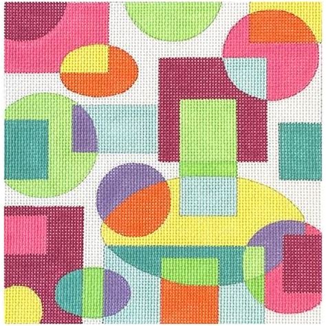 Floating Geometric Shapes On 13 Needlepoint Com Geometric Shapes