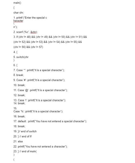 Solved Main { Char Chr 1 Printf Enter The Special C
