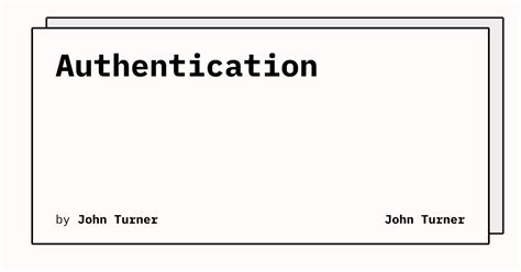 Authentication Authentication