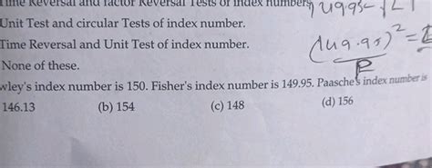 Time Reversal And Factor Reversal Tests Of Index Numbersunit Test And