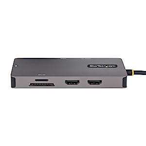 Startech Com Usb C Multiport Adapter Dual Hdmi K Hz Gbps Usb Hub W Pd Gbe Sd Microsd
