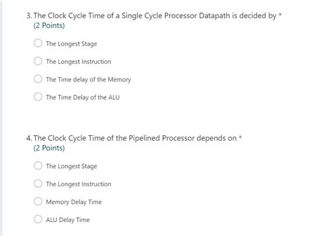 Solved 3 The Clock Cycle Time Of A Single Cycle Processor