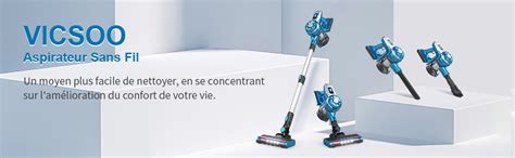 Vicsoo W10 Aspirateur Balai Sans Fil Multifonction 20kpa 150w