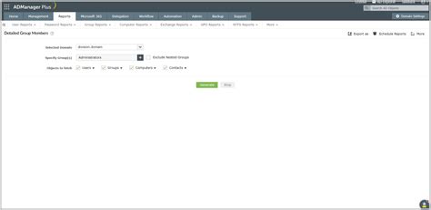Export Various Ad Group Membership Reports Using Admanager Plus