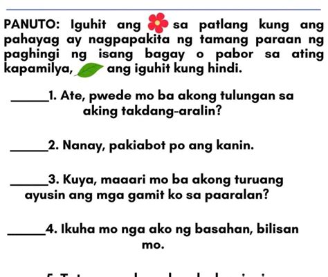 PANUTO Iguhit Ang 8 Sa Patlang Kung Ang StudyX