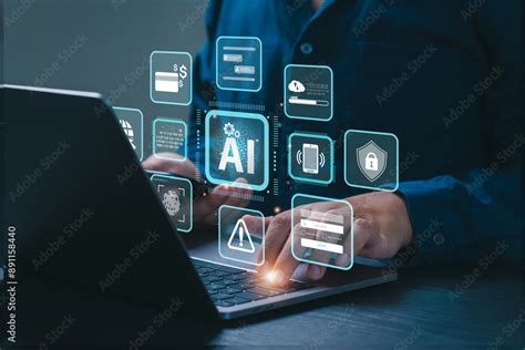 Cyber Security And Tech Warning Or Scam Concept Hackers Utilize Ai Artificial Intelligence