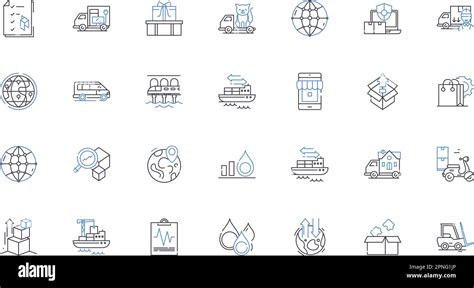 Inventory Control Line Icons Collection Stock Tracking Reorder Warehouse Management