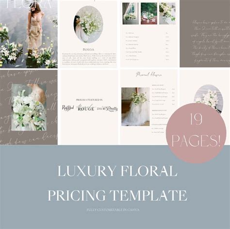 Luxury Floral Pricing Template Instant Download Fully Customizable Floral Pricing Template