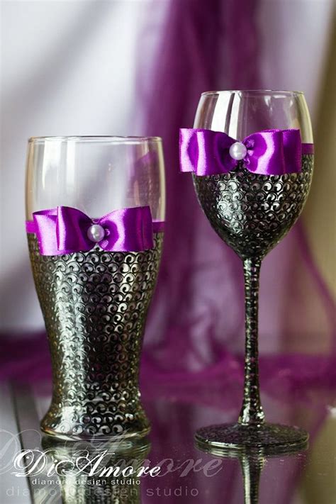 Purple Wine Glasses With Elegant Design