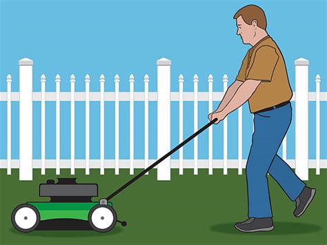 Man Mowing Lawn Illustrations Royalty Free Vector Graphics And Clip Art