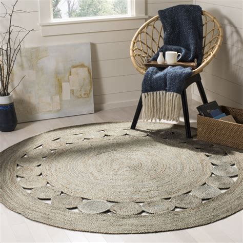 Bay Isle Home Round Amere Solid Colour Jute Sisal Hand Woven Area Rug