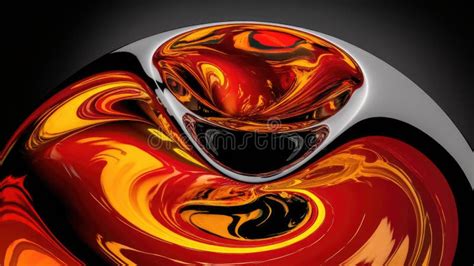 Abstract Art Featuring Vibrant Swirls Of Red Orange And Black Creating A Dynamic Visual