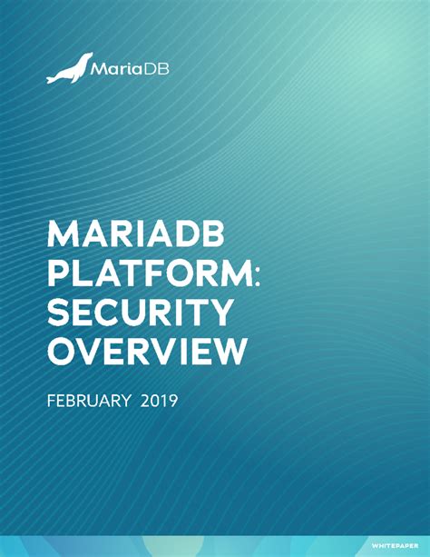 Maria Db Platform Security Overview Mariadb Platform Security