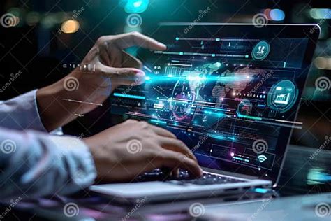 Data Scientists Man Programmer Using Laptop Analyzing Stock Illustration Illustration Of
