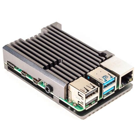 aluminium heatsink case for raspberry pi 4 magnetite grey