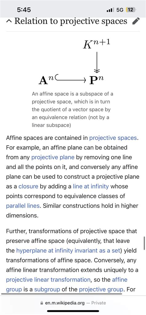 Reconciling How Affine Spaces Are Contained In Projective Spaces Yet Projective Spaces Do Not