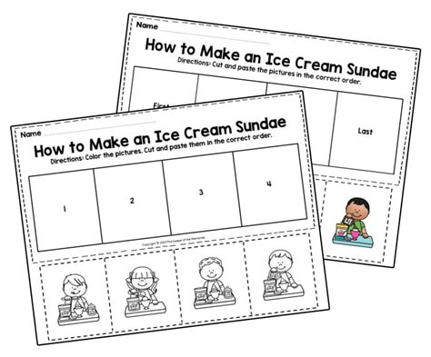 Free Printable Ice Cream Sequencing Activity The Keeper Of The Memories