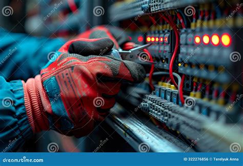 Electrician Working On Industrial Panel Mounting And Assembling New