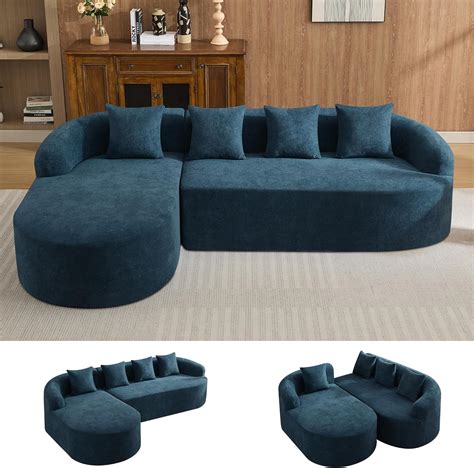 1055 Boneless Curved Couch L Shaped 4 Seater Cloud Couch
