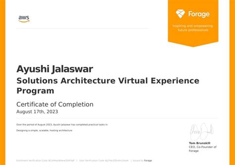 Khushi Jaiswal On Linkedin Extremely Thankful To Amazon Web Services Aws And Forage For