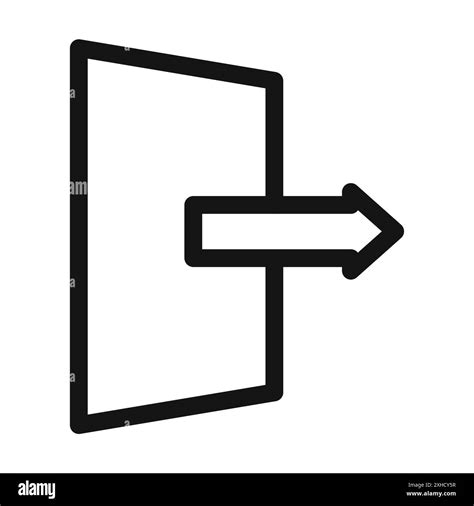 Exit Icon Vector Symbol Or Sign Set Collection In Black And White Outline Stock Vector Image