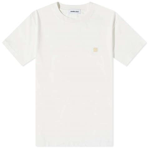 Ambush Mens Mongram Patch Logo T Shirt In Cloud Dancer Ambush