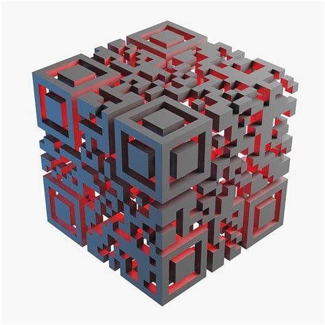 Qr Code 3d Model Coding 3d Model Qr Code